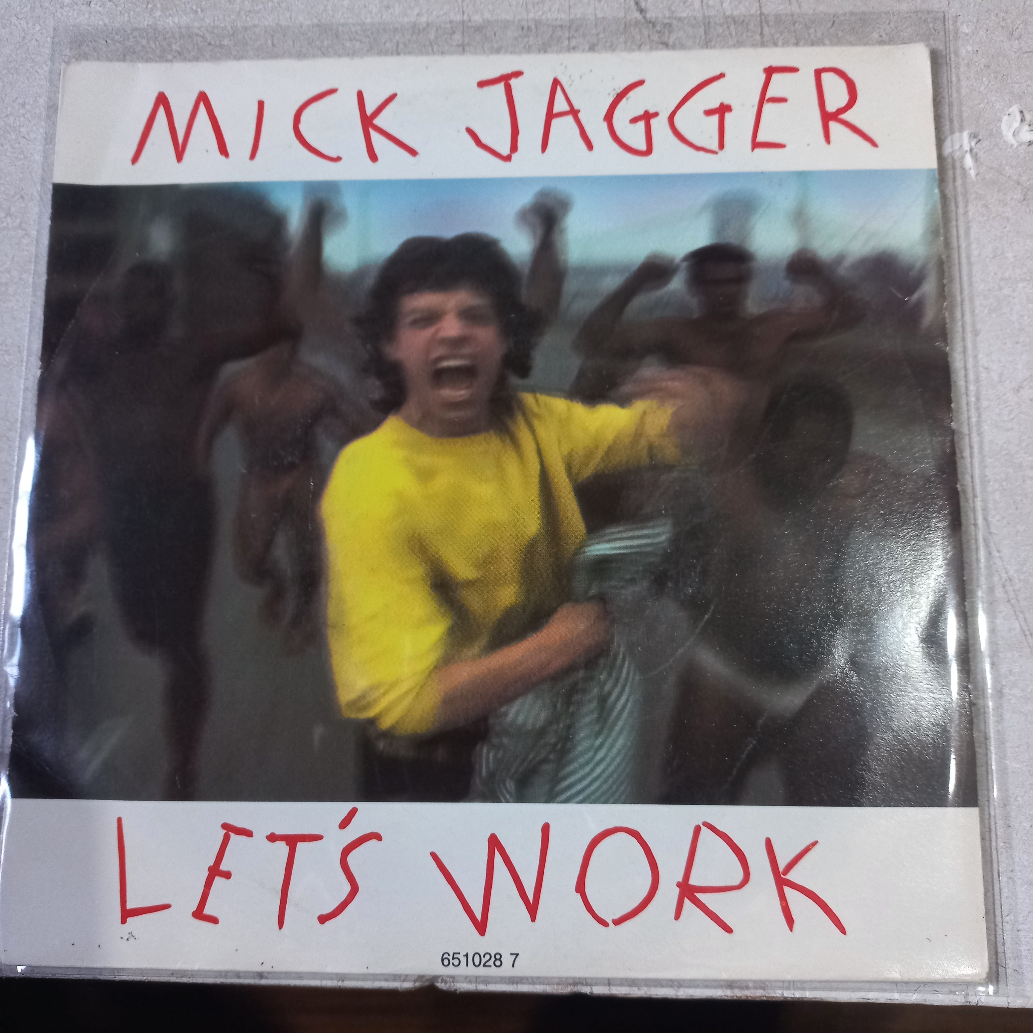 Mick Jagger Lets Work Simple 7" Vg+ De Epoca – Vintage Vinilos Uy